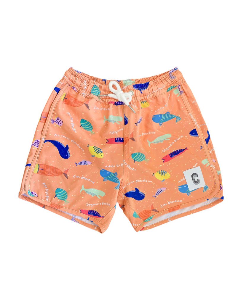 COSMO CREW BYE BYE PLASTIC ORANGE BEACH SHORT - BREEZYKIDZ